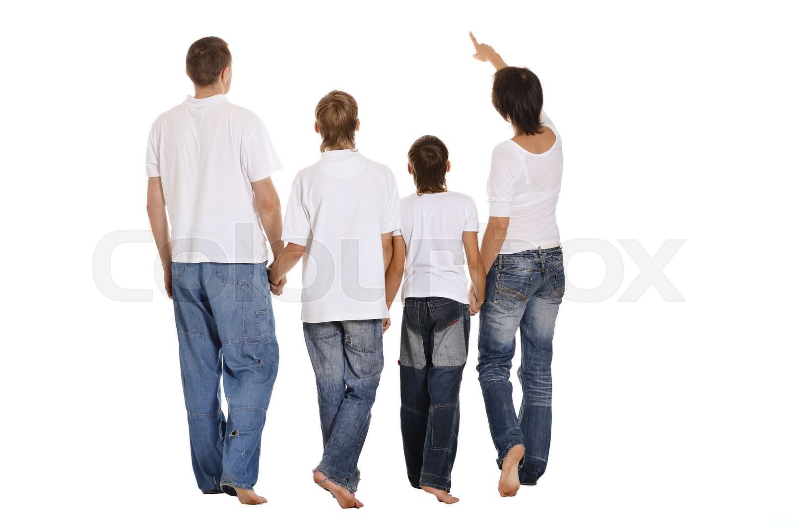 Family of four standing | Stock image | Colourbox