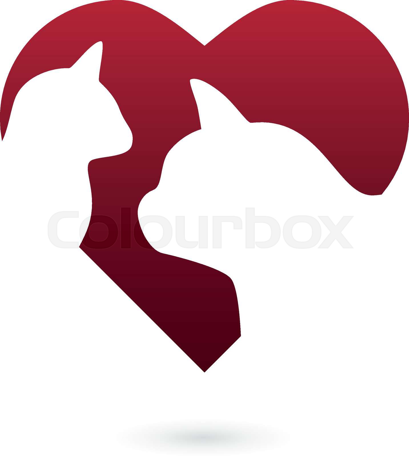 cats in heart | Stock vector | Colourbox