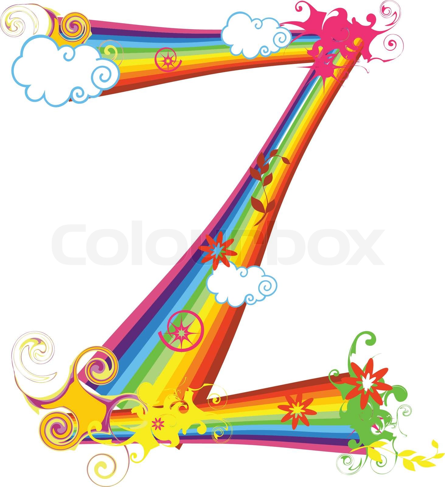 cartoon, rainbow, abc | Stock vector | Colourbox