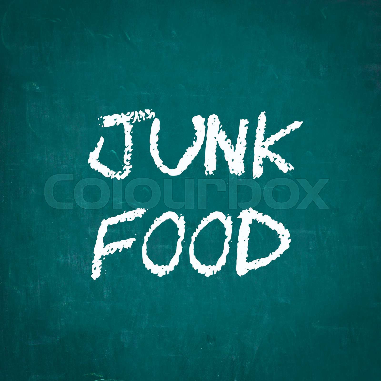 JUNK FOOD written on chalkboard | Stock image | Colourbox
