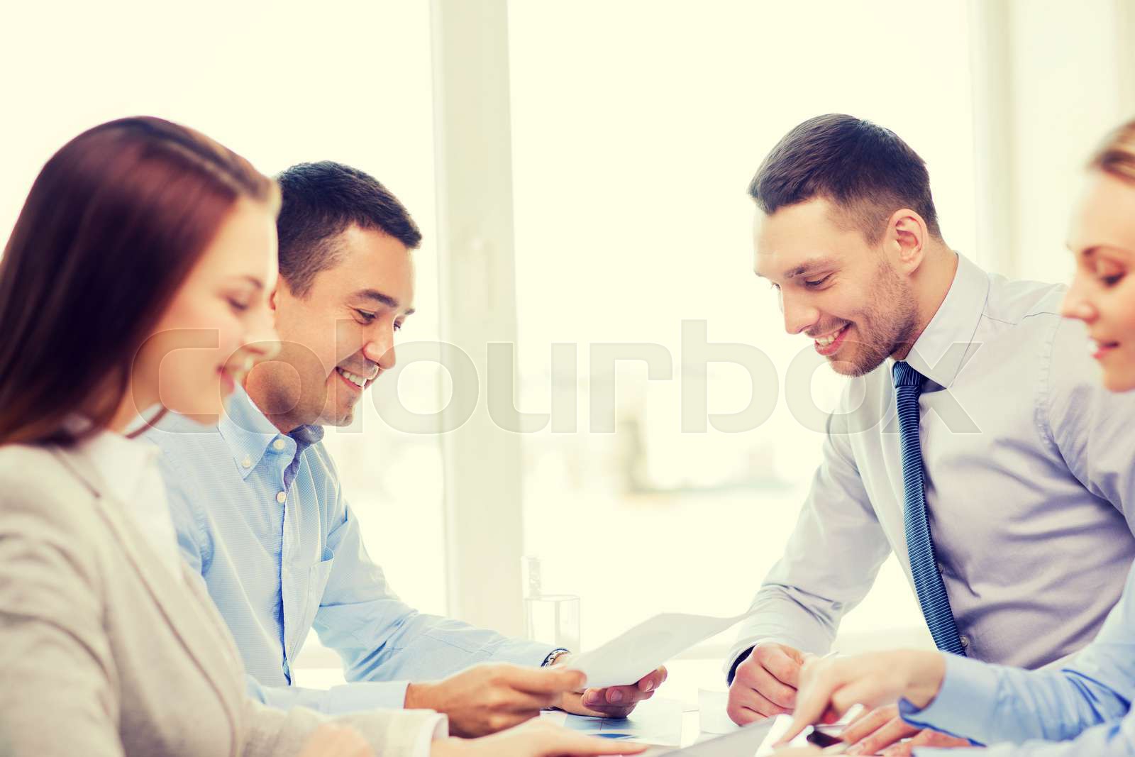 Business Team Having Meeting In Office Stock Image Colourbox