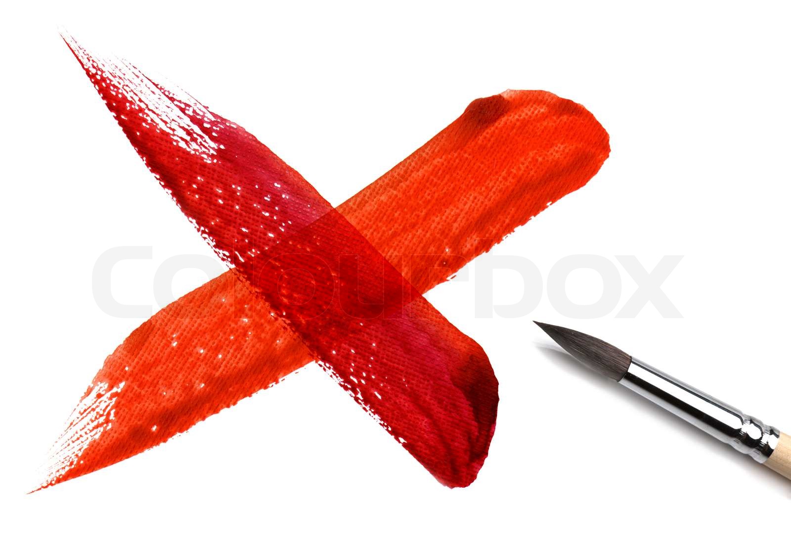 x, rot, strich | Stock Bild | Colourbox