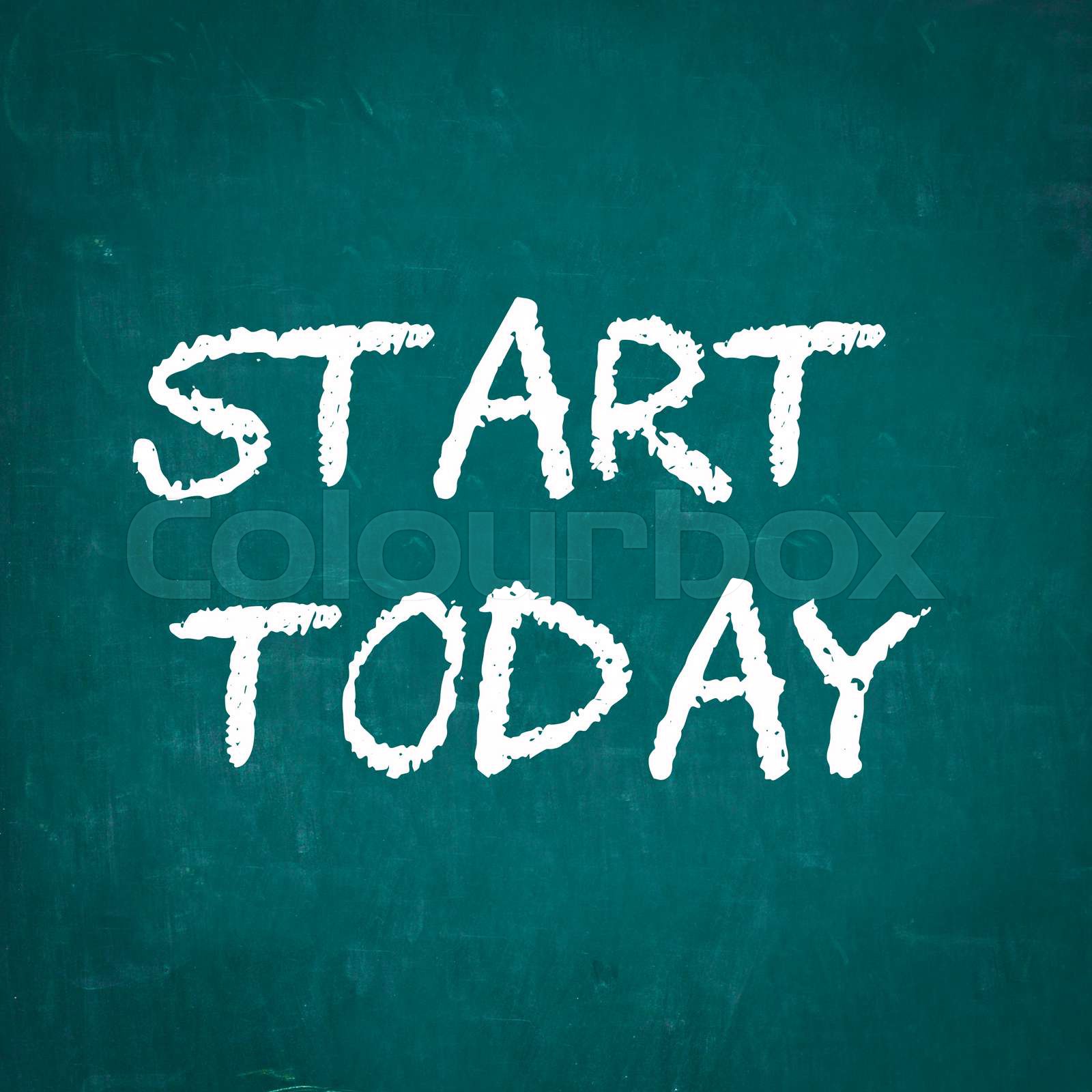 START TODAY written on chalkboard | Stock image | Colourbox