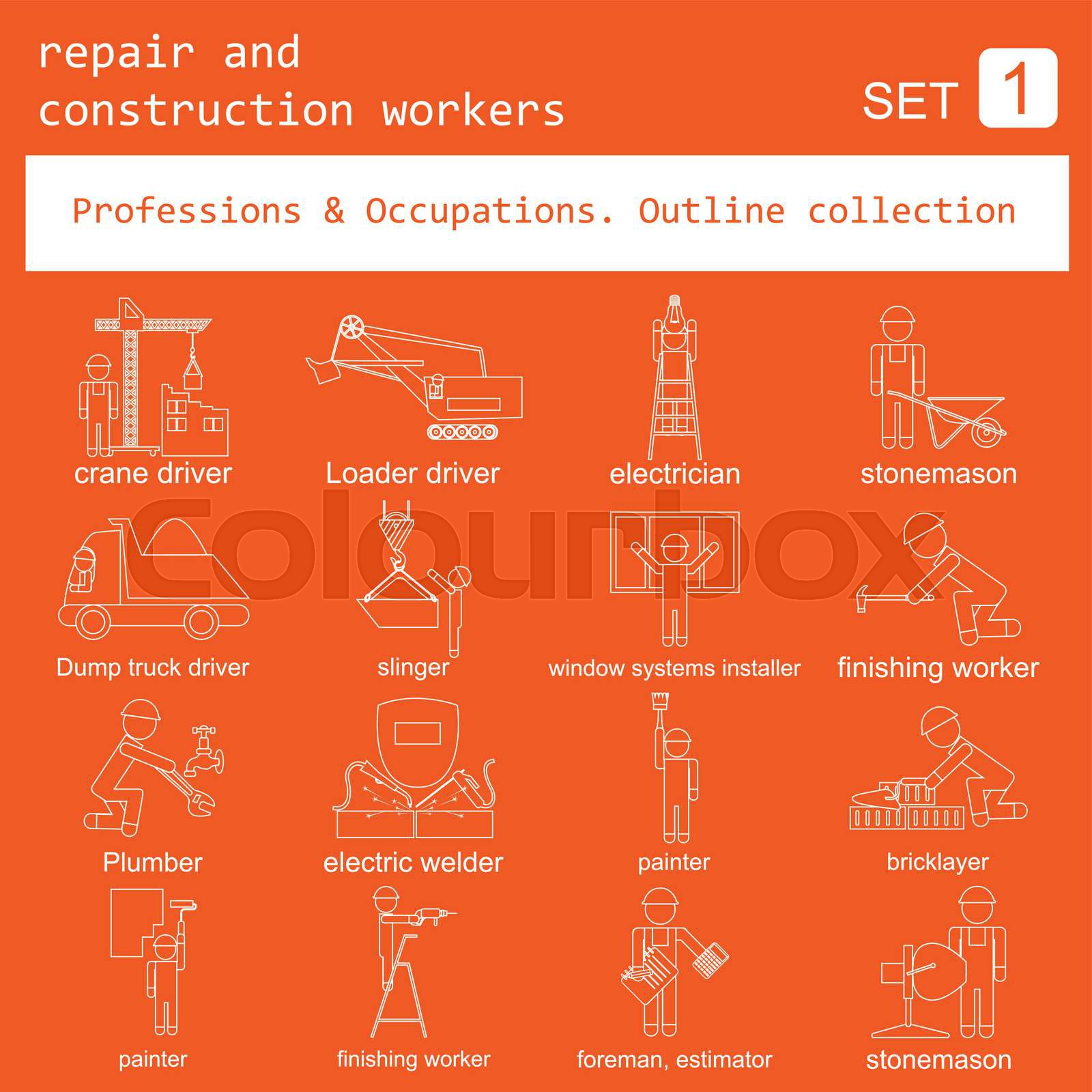 beruf, piktogramm, berufe | Stock-Vektor | Colourbox