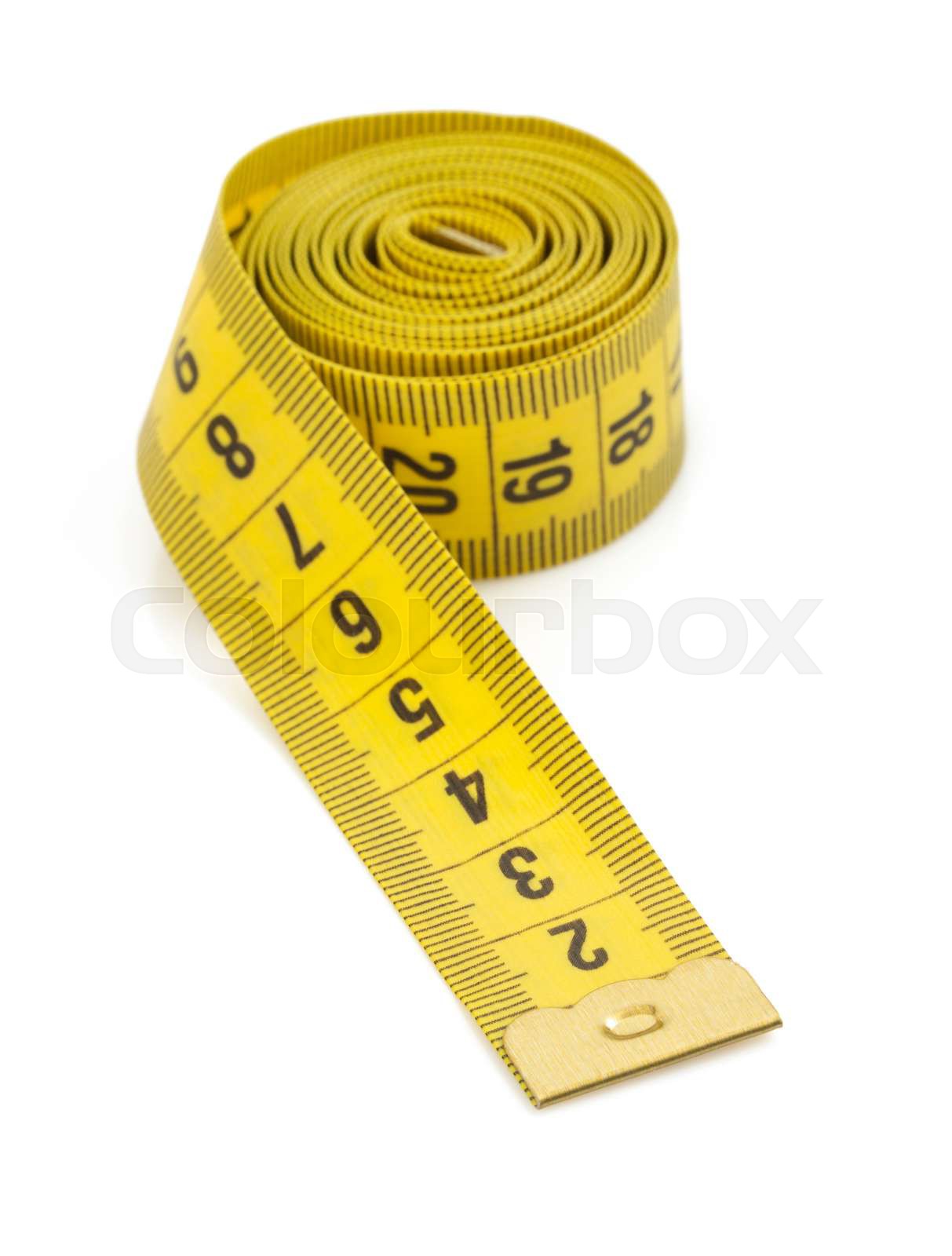yellow measuring tape isolated on white | Stock image | Colourbox
