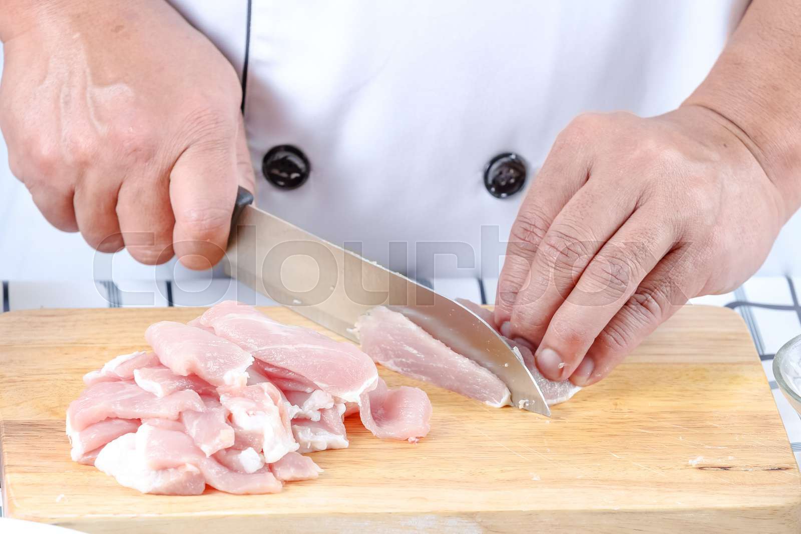chef sliced pork | Stock image | Colourbox