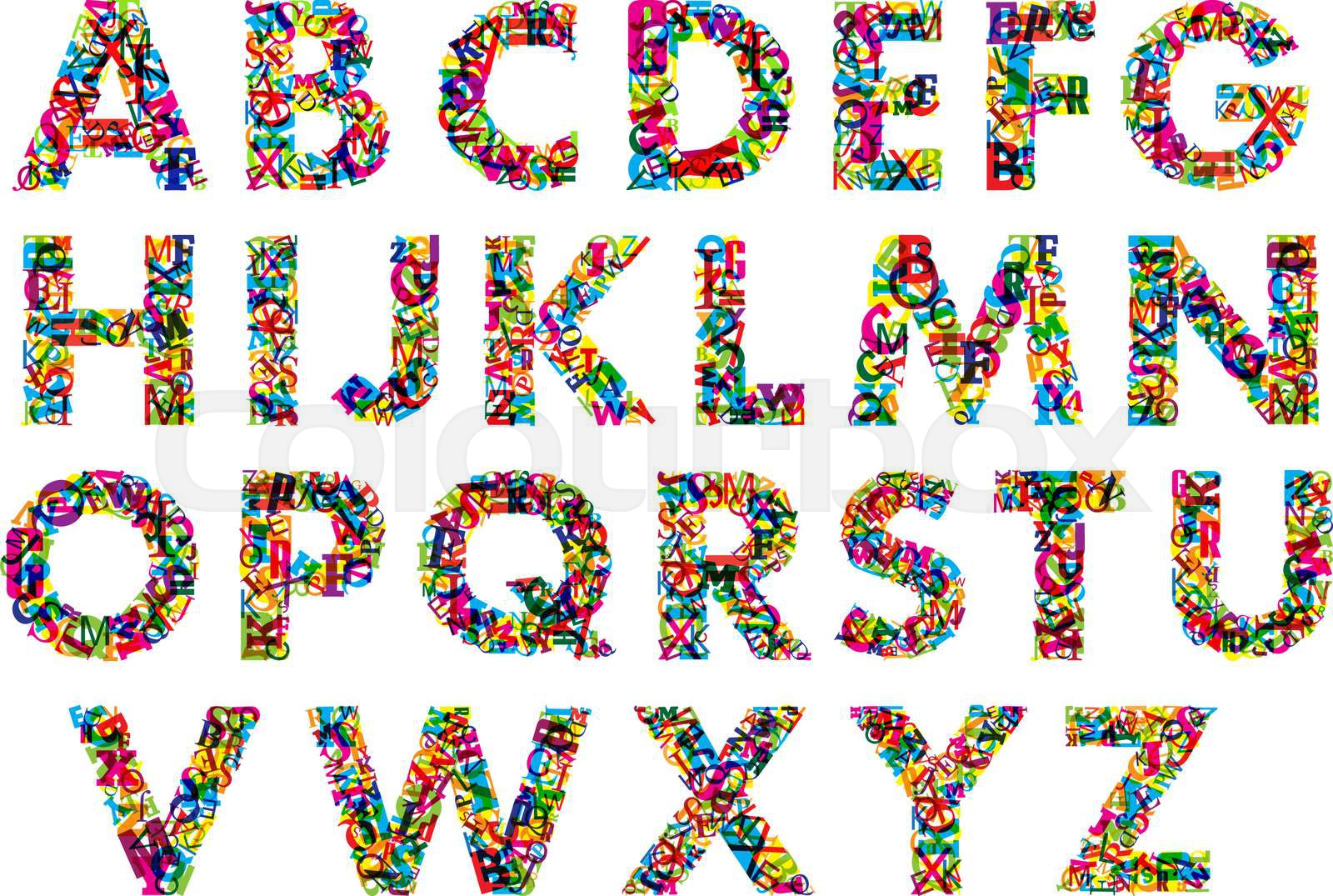 abc, blau, bunt | Stock-Vektor | Colourbox