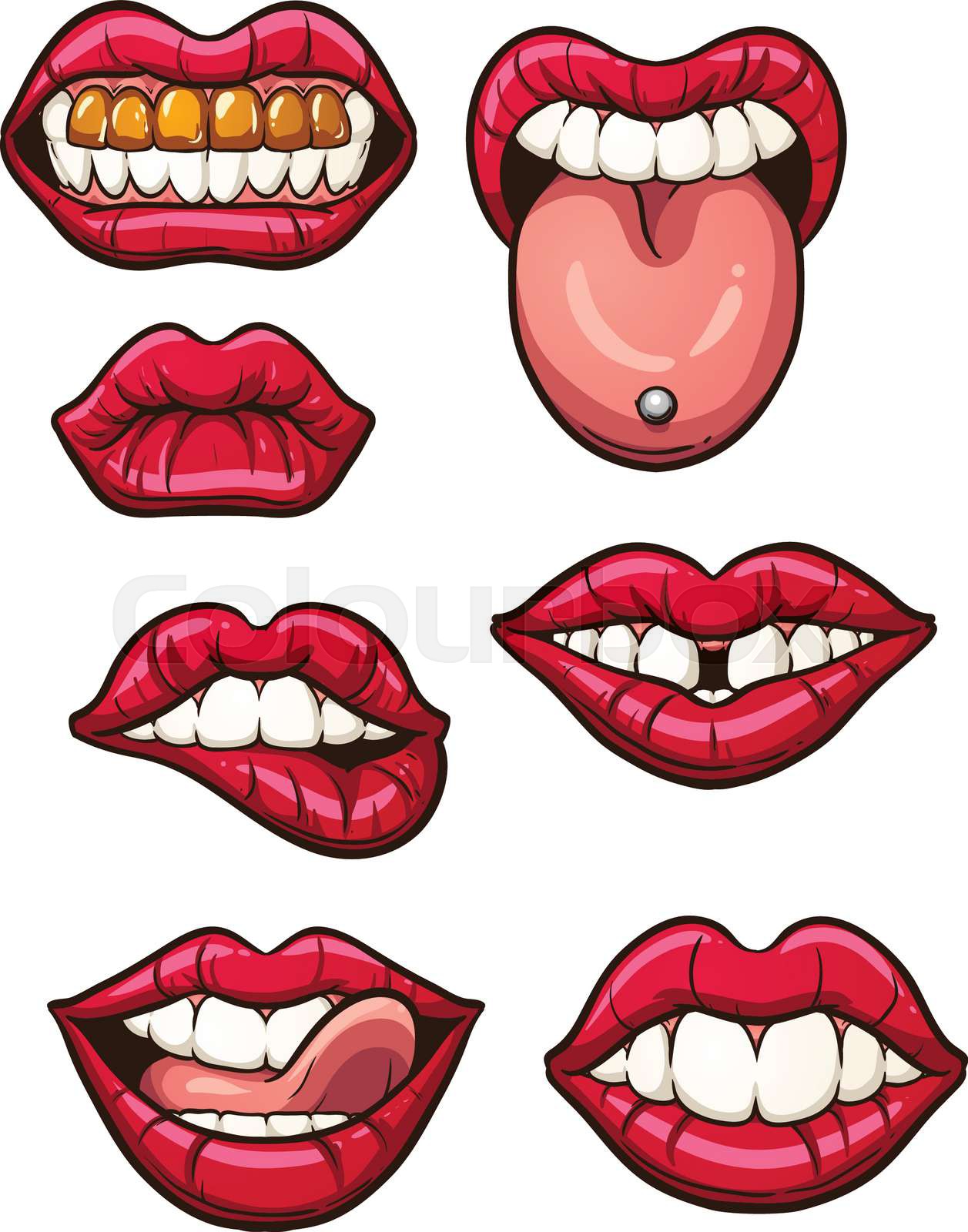 Cartoon lips | Stock vector | Colourbox