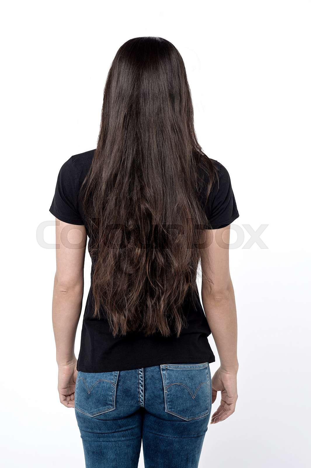Back pose of young female | Stock image | Colourbox