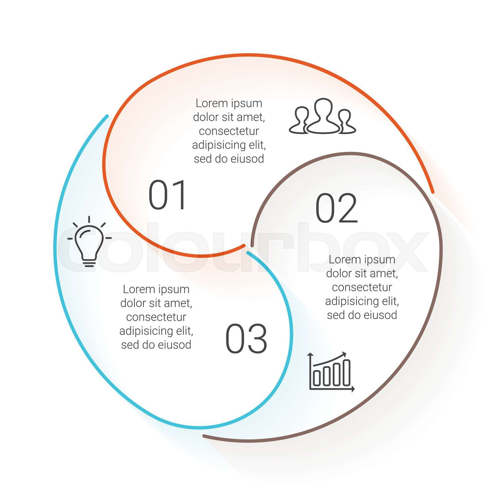 Circle line stroke infographic. Template for cycle diagram, graph ...