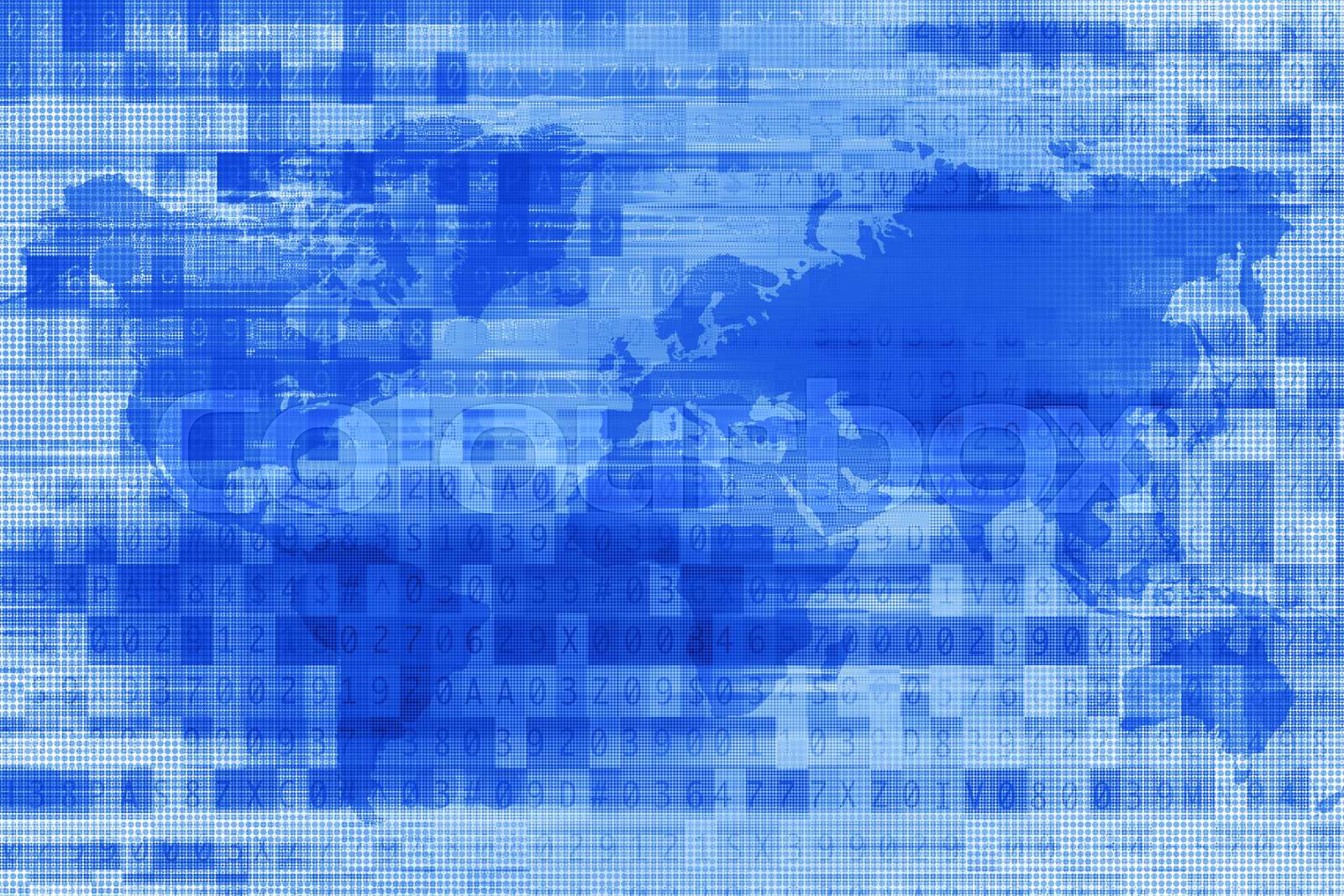 Blue Digital World Background | Stock image | Colourbox