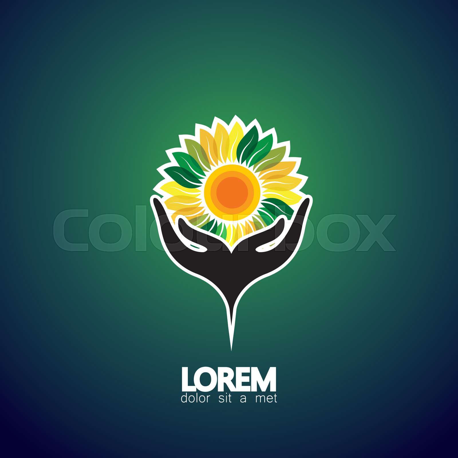 vector icon of girl's hand with flower | Stock vector | Colourbox