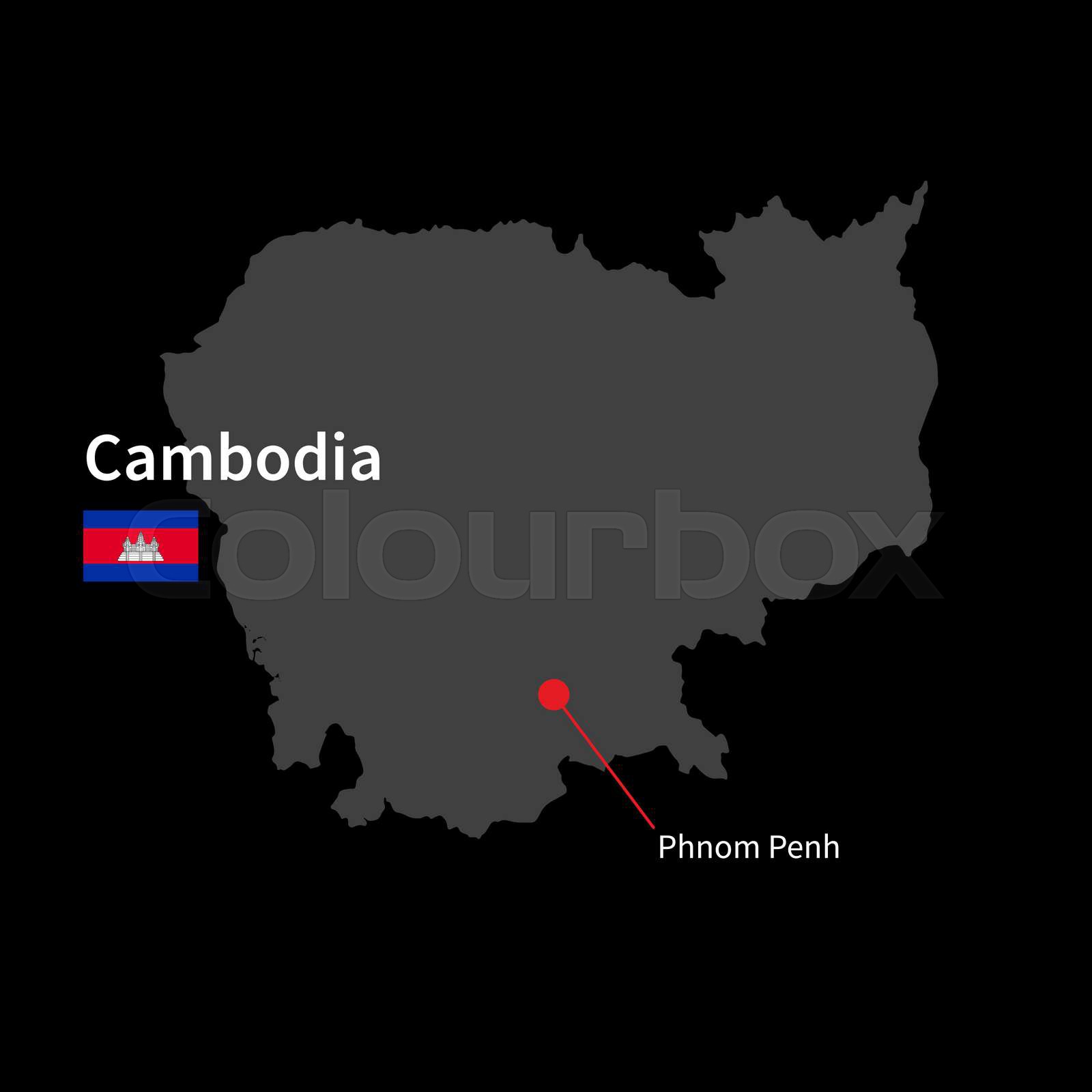 Phnom Penh Map Black And White