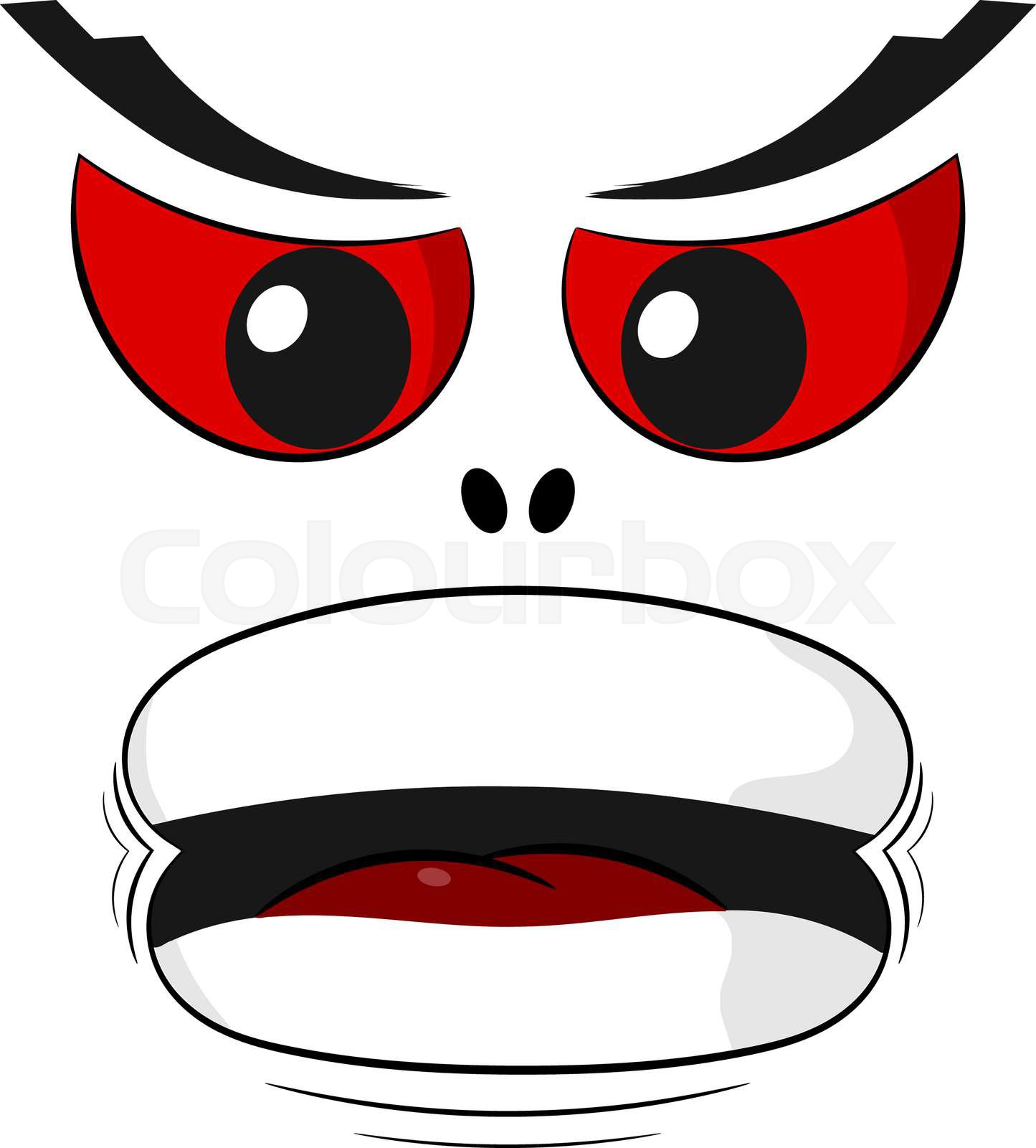 Cartoon expression of anger. Vector illustration | Stock vector | Colourbox