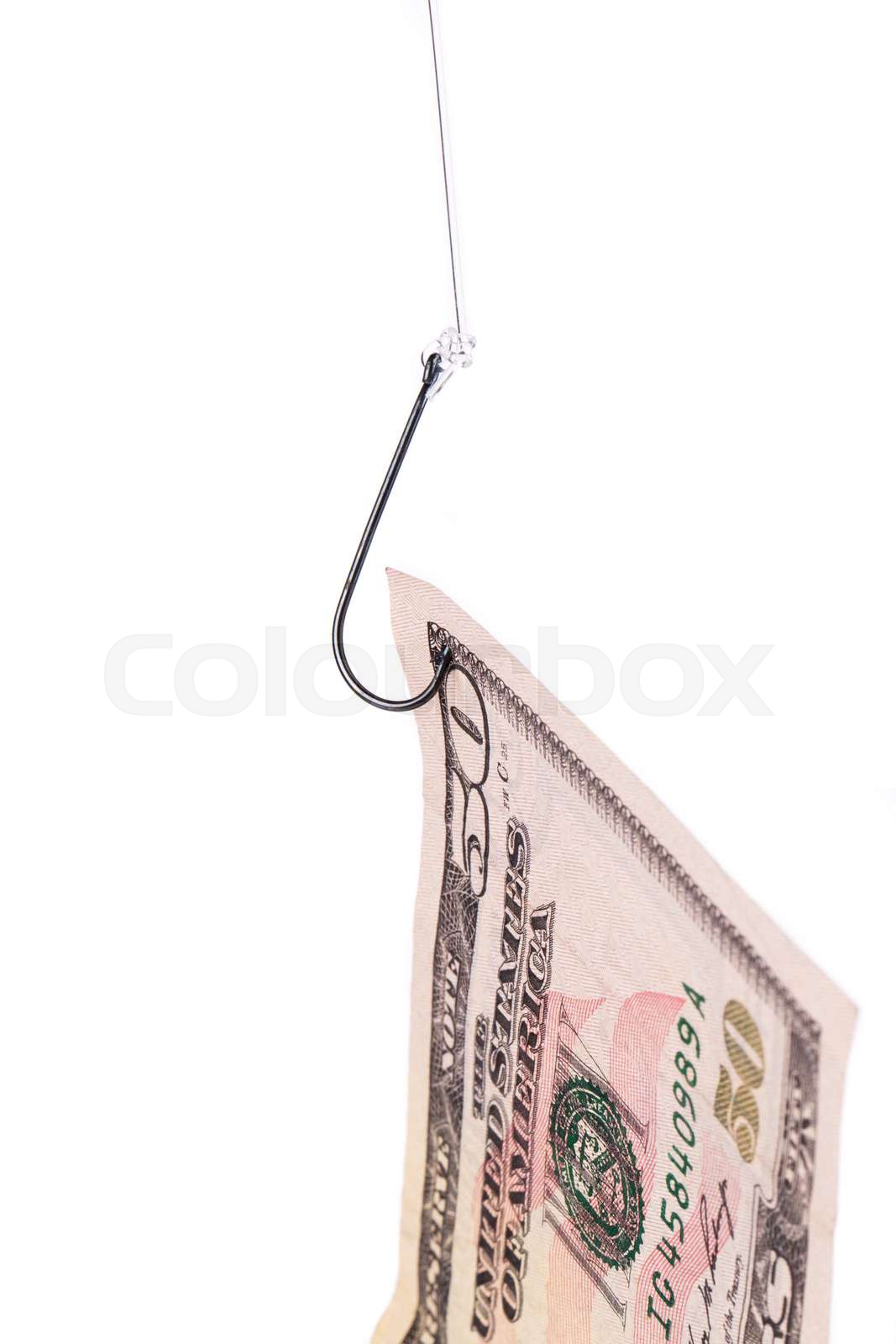 dollar bill on a hook | Stock image | Colourbox