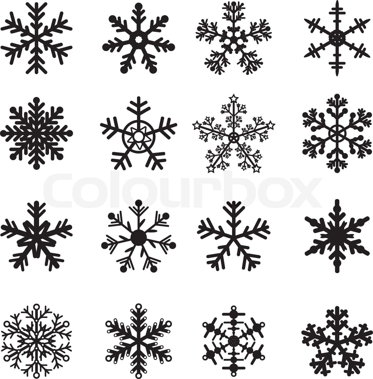 snowflake, black, vector | Stock vector | Colourbox