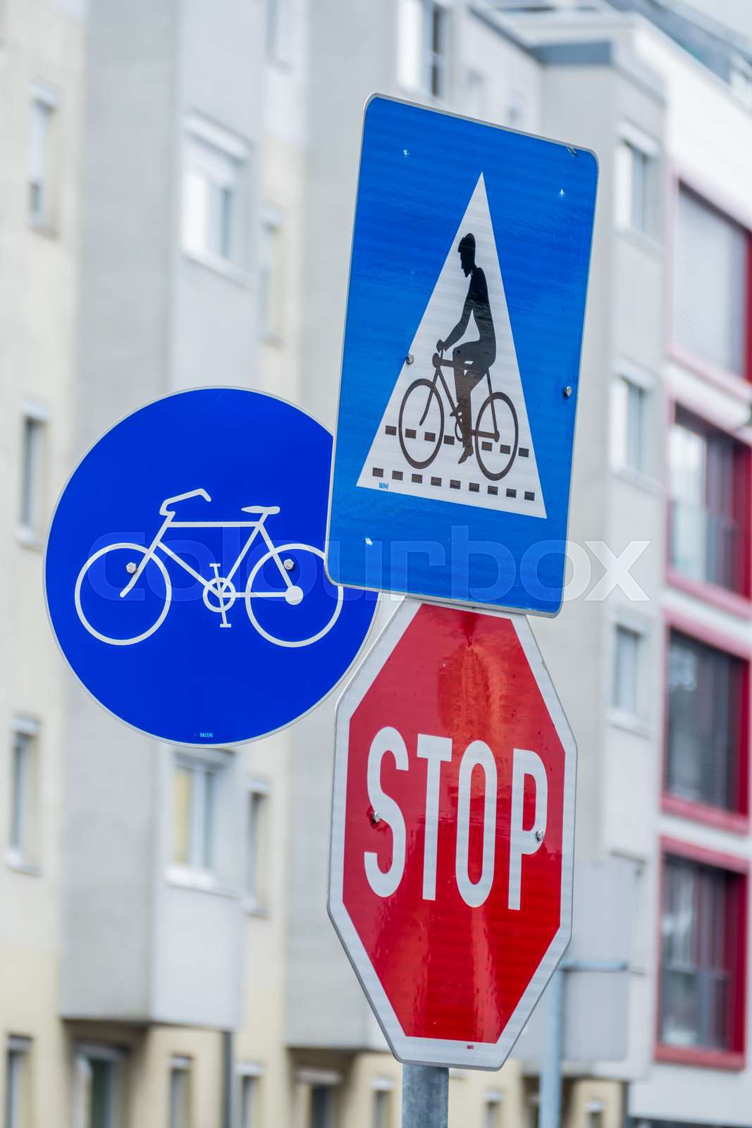 road signs for cyclists | Stock image | Colourbox