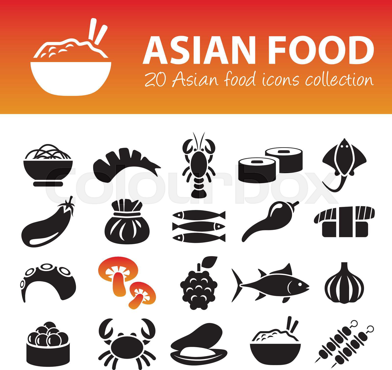 asien, piktogramm, thunfisch | Stock-Vektor | Colourbox