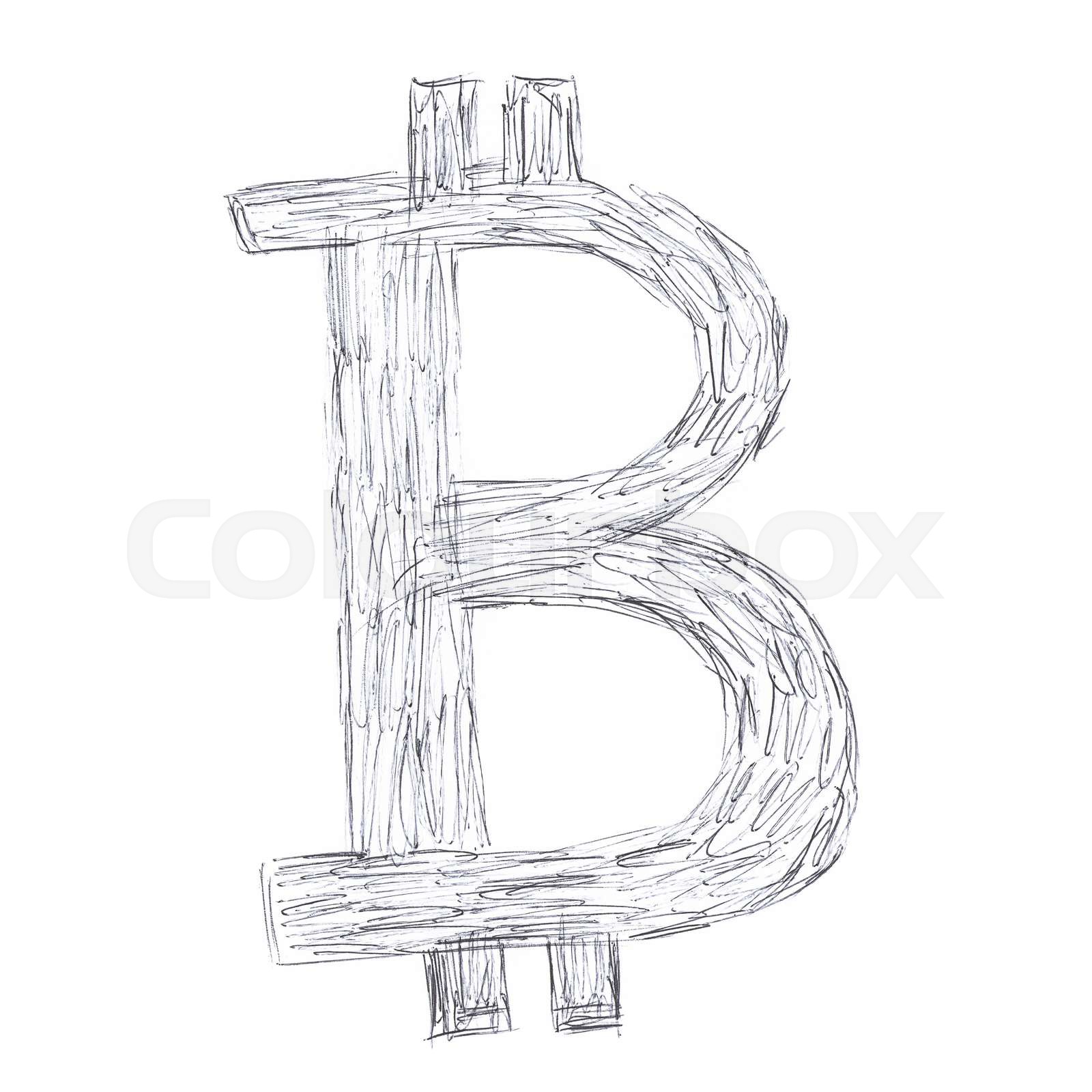 Simple Bitcoin symbol drawing | Stock image | Colourbox