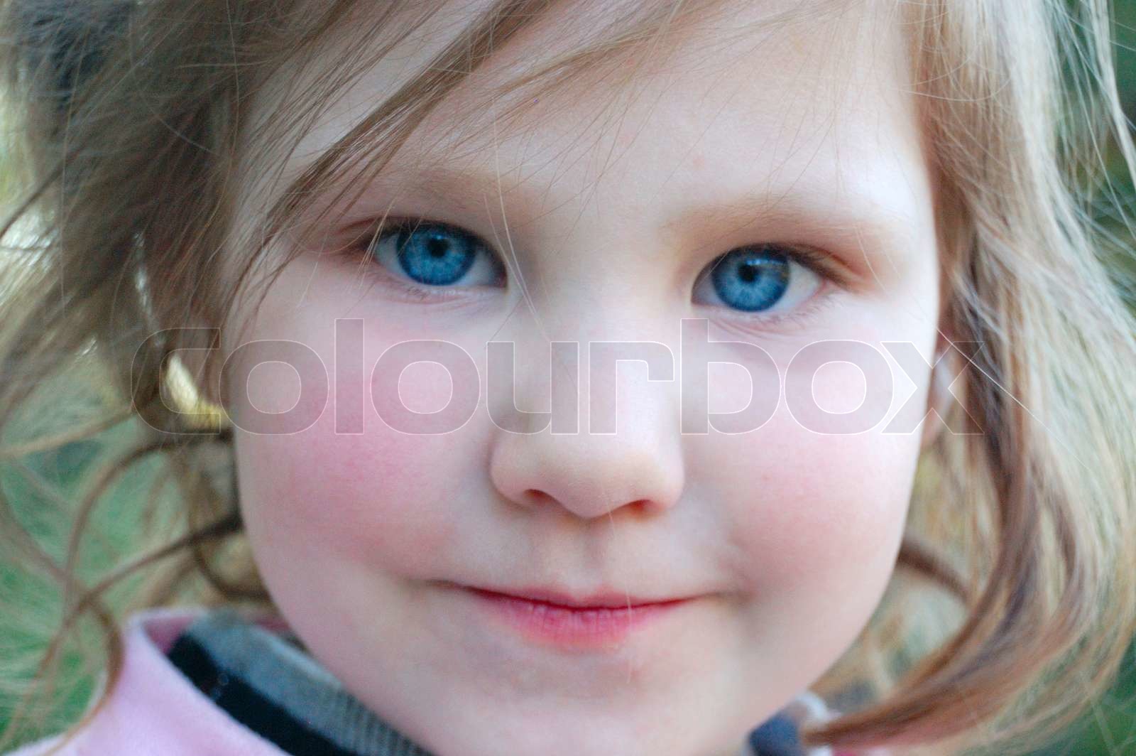 Portrait of chubby blushing little preschooler girl. | Stock image ...