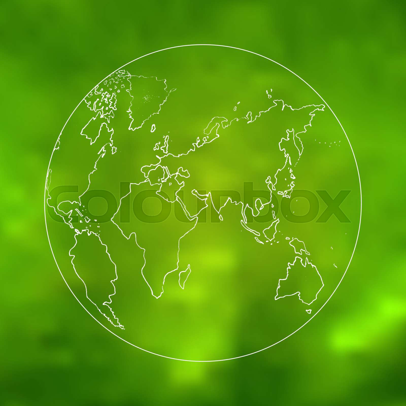 Vector green world map sketch art | Stock vector | Colourbox