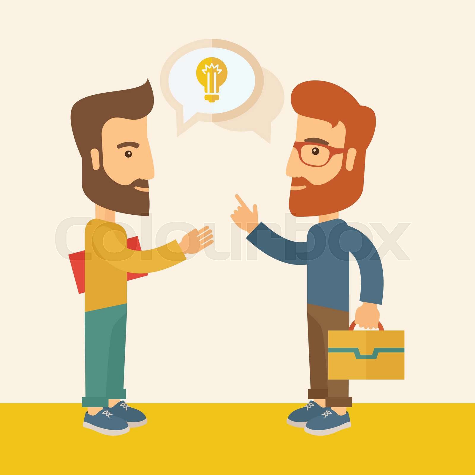 Two men sharing ideas. | Stock vector | Colourbox