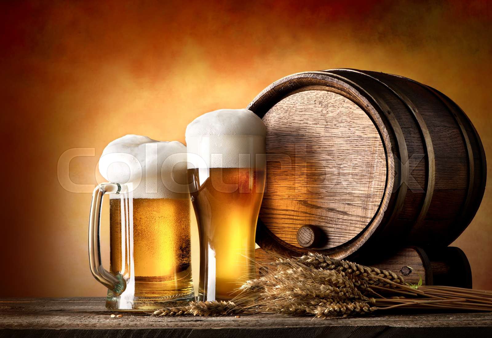 Beer and barrel | Stock image | Colourbox