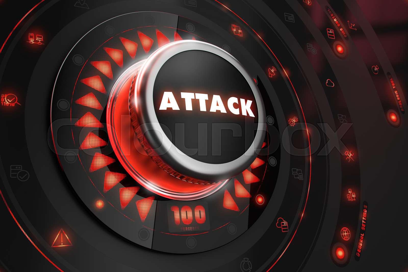 Attack Controller on Black Console. | Stock image | Colourbox