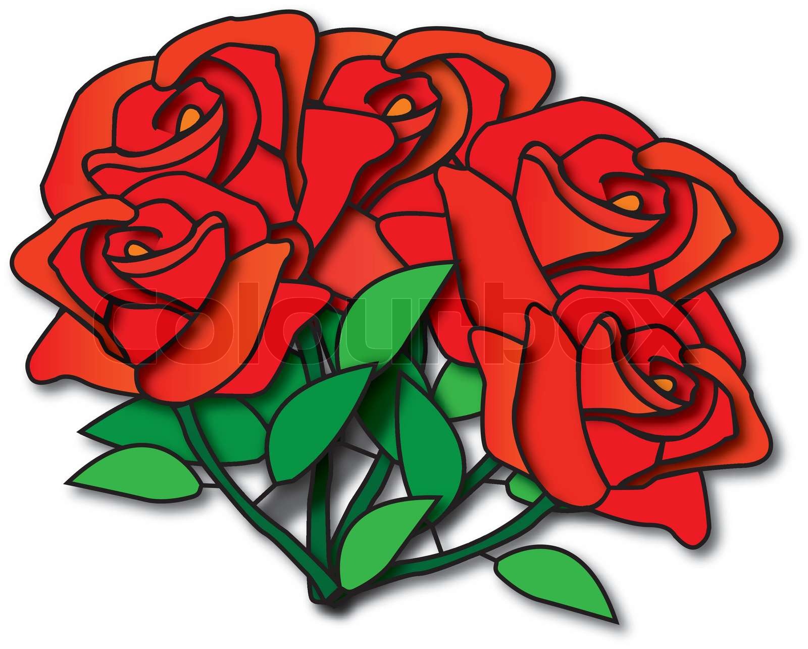 drawing of red roses | Stock vector | Colourbox