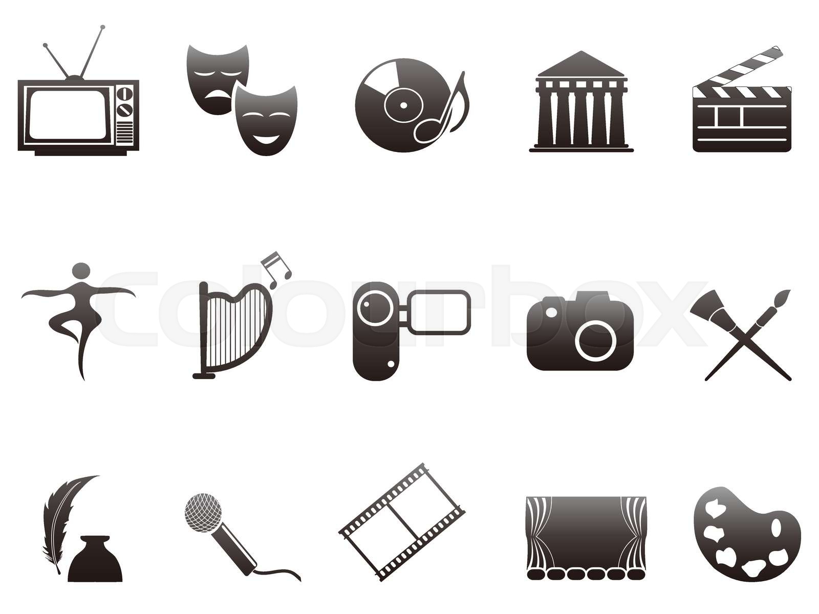 culture and art icons set | Stock vector | Colourbox