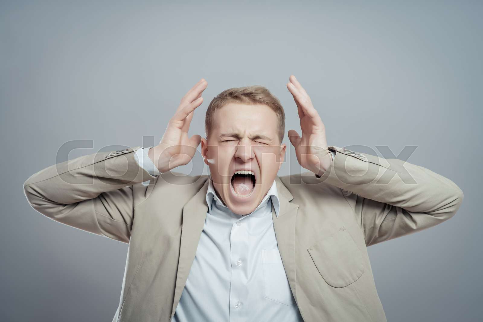 Closeup portrait of angry, frustrated man. Negative human emotions and ...