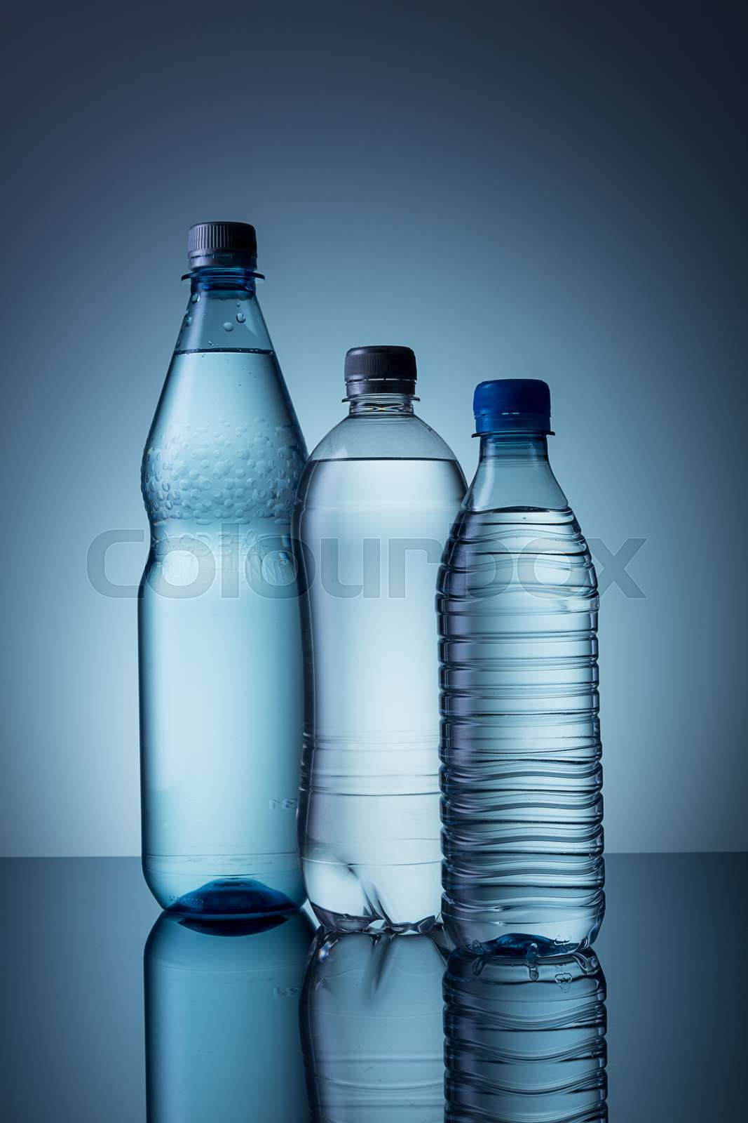 different water bottels | Stock image | Colourbox