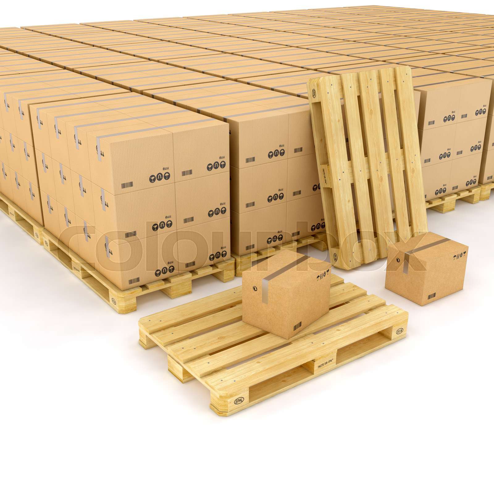 Cardboard boxes on pallet | Stock image | Colourbox