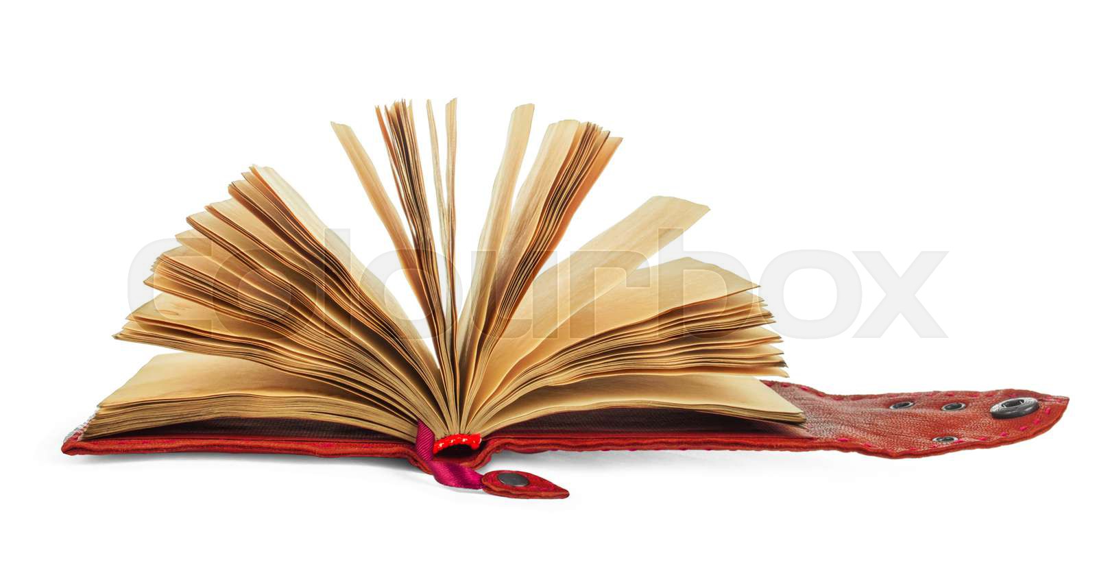 Vintage open notebook handmade on an isolated white | Stock image ...