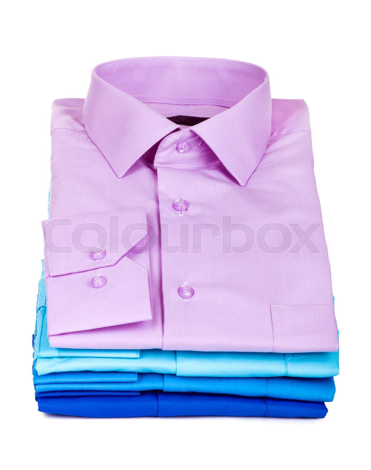 Stack of Shirts, Isolated over white | Stock image | Colourbox
