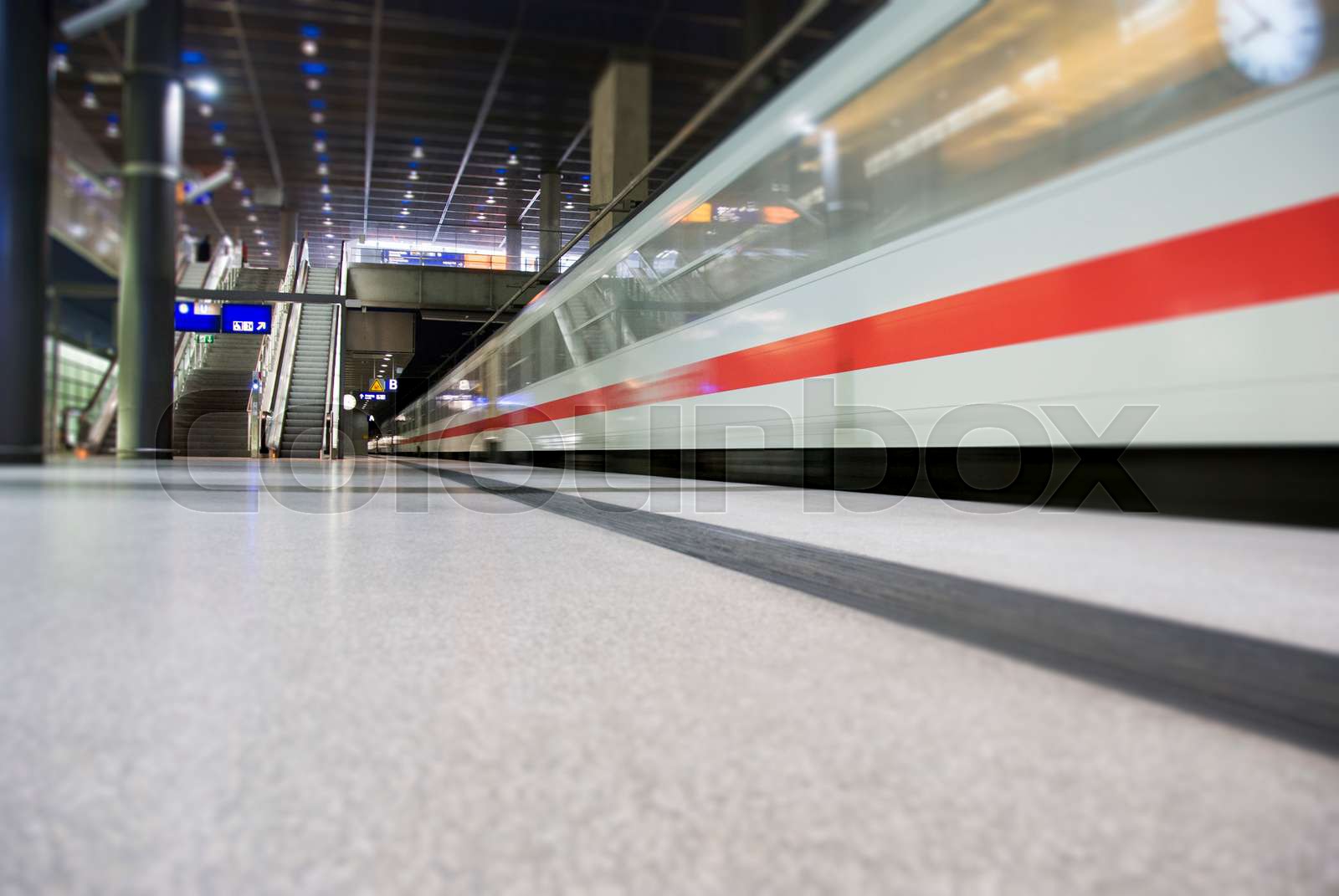 high speed train crossing station | Stock image | Colourbox