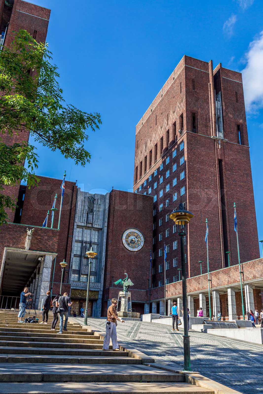 City Hall and monuments in Oslo, Norway | Stock image | Colourbox