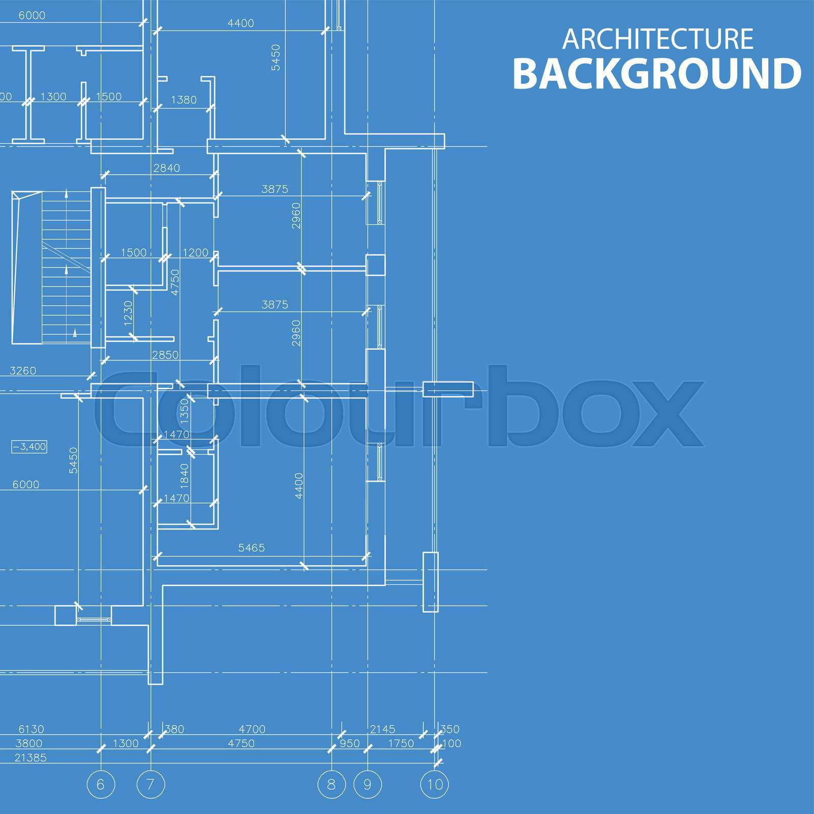 Blueprint architecture model | Stock vector | Colourbox