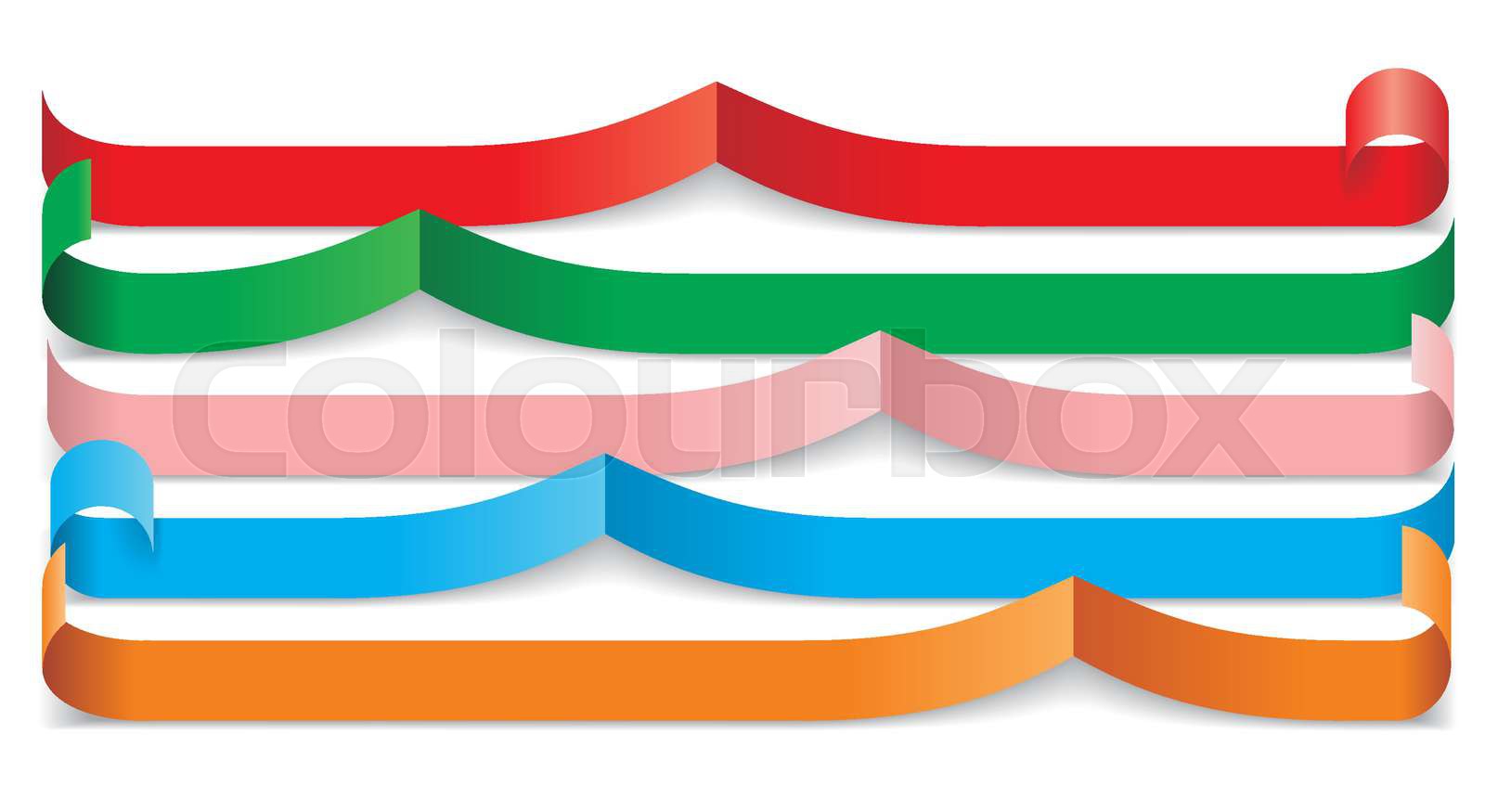 Set of different paper ribbons. Vector | Stock vector | Colourbox