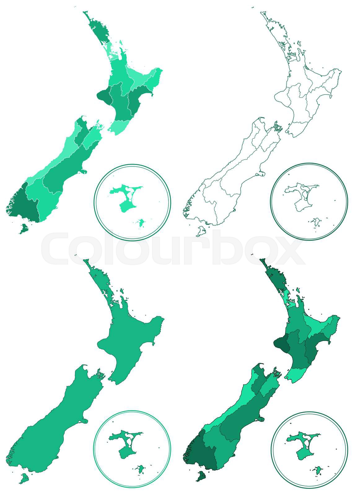 New Zealand maps | Stock vector | Colourbox