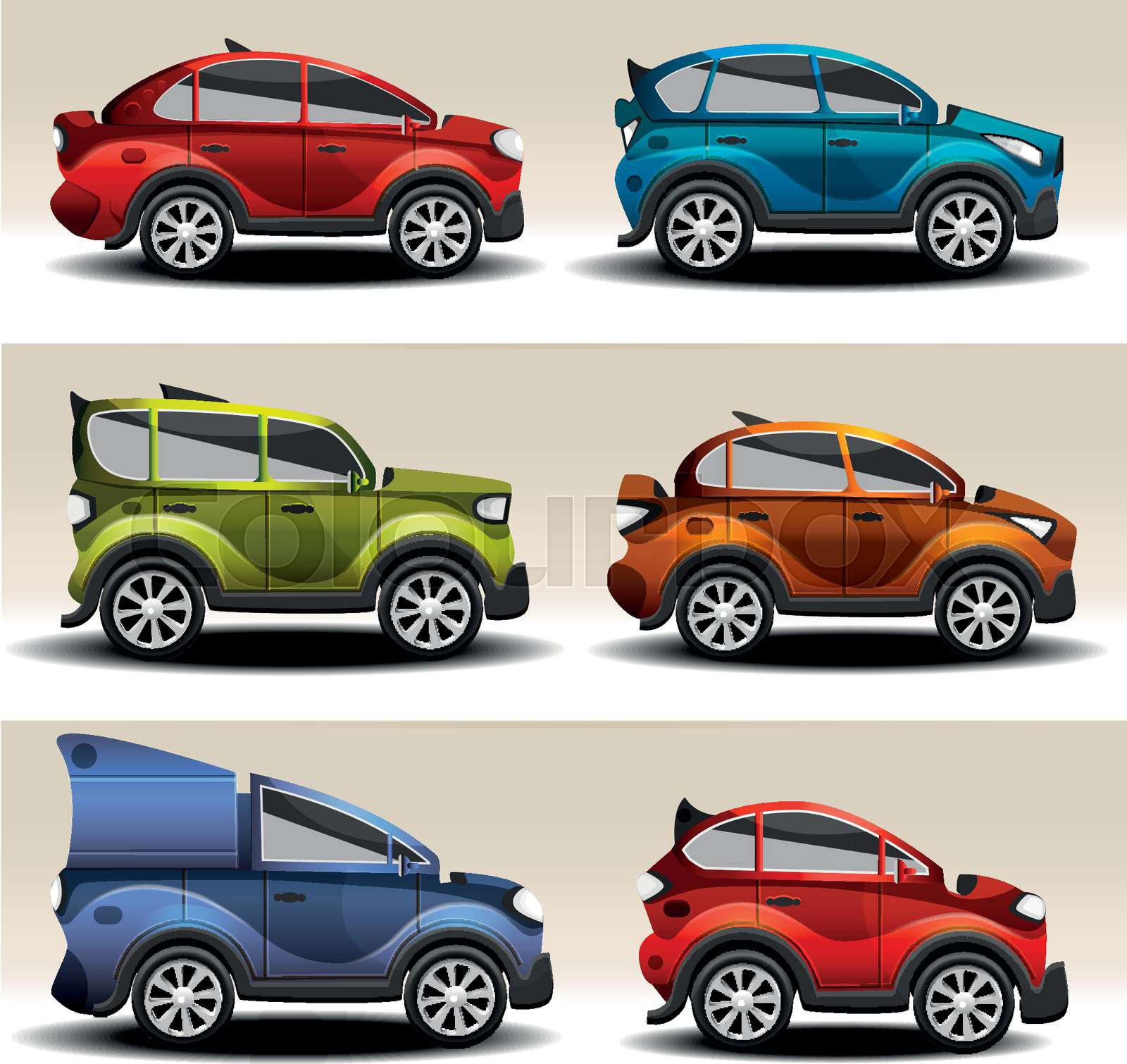 Cartoon cars vector | Stock vector | Colourbox