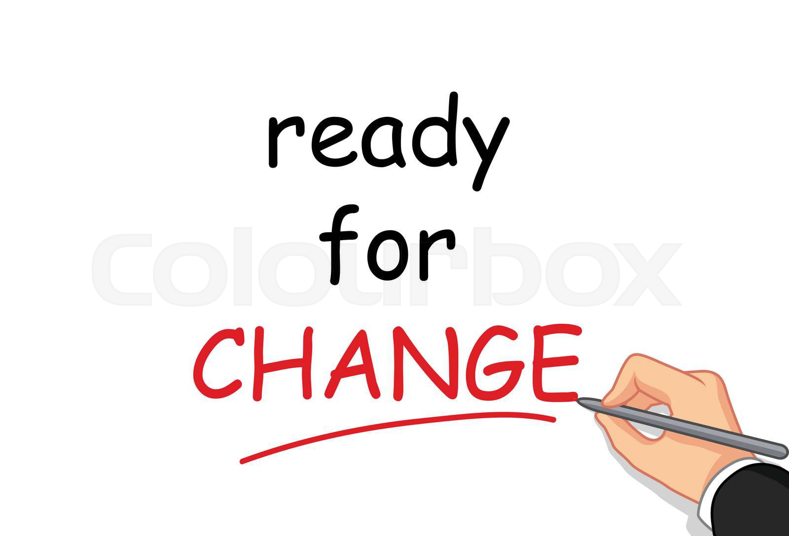 hand writing ready for change | Stock vector | Colourbox