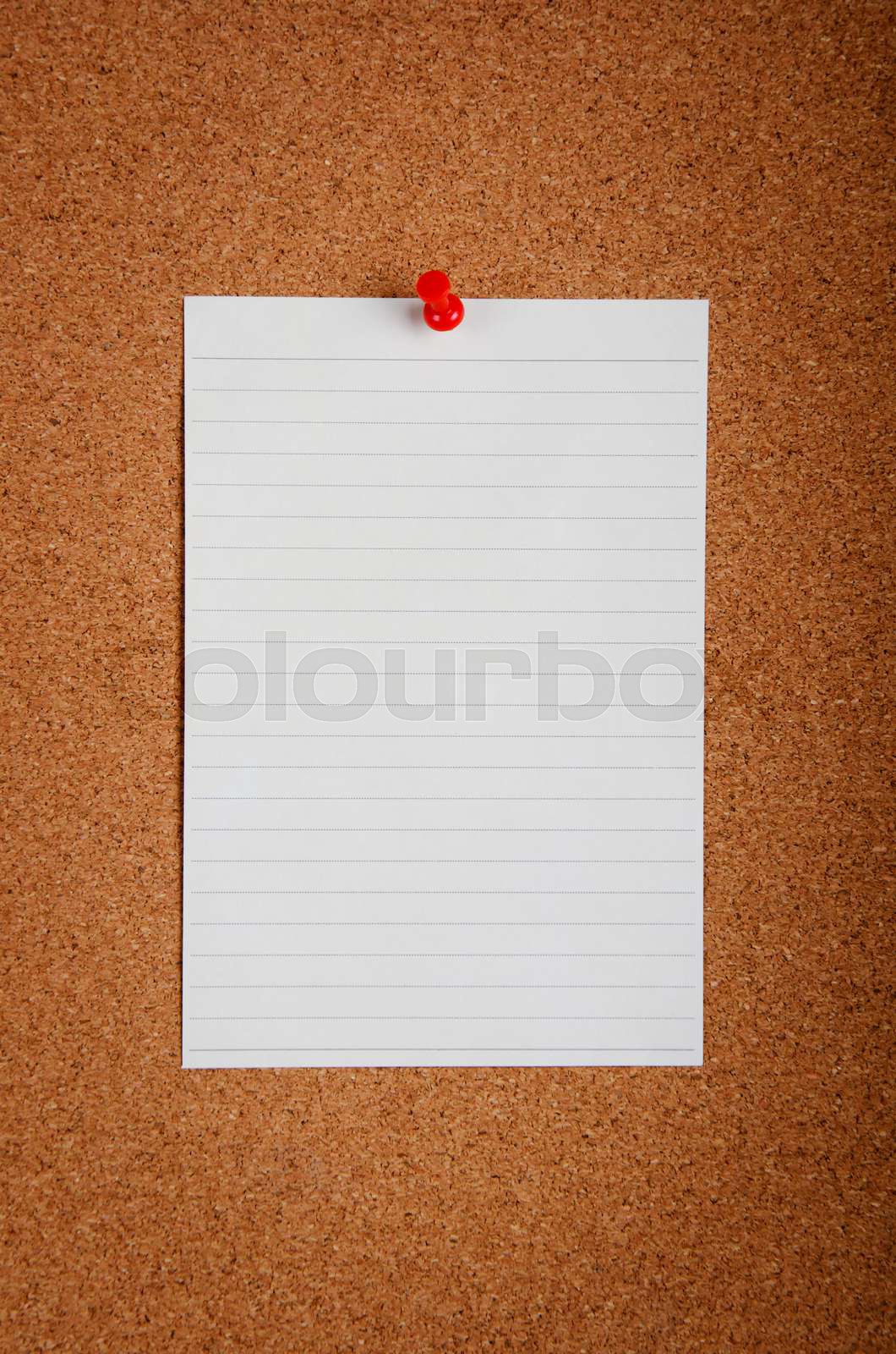 a note pad sticked on bulletin board | Stock image | Colourbox