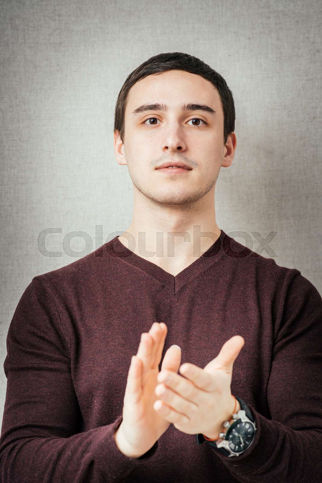 man claps and applauding | Stock image | Colourbox