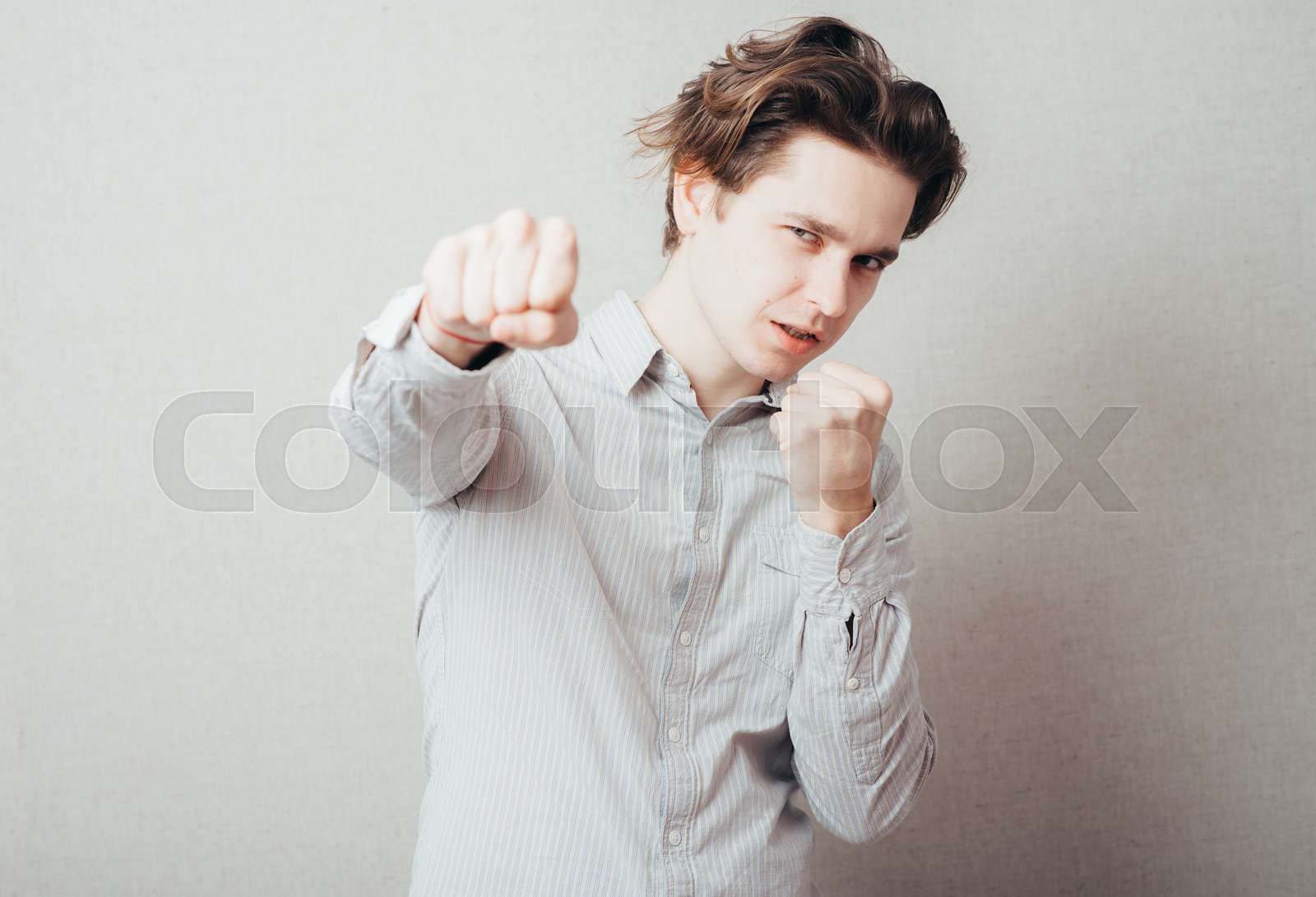 man with his fists ready to fight | Stock image | Colourbox