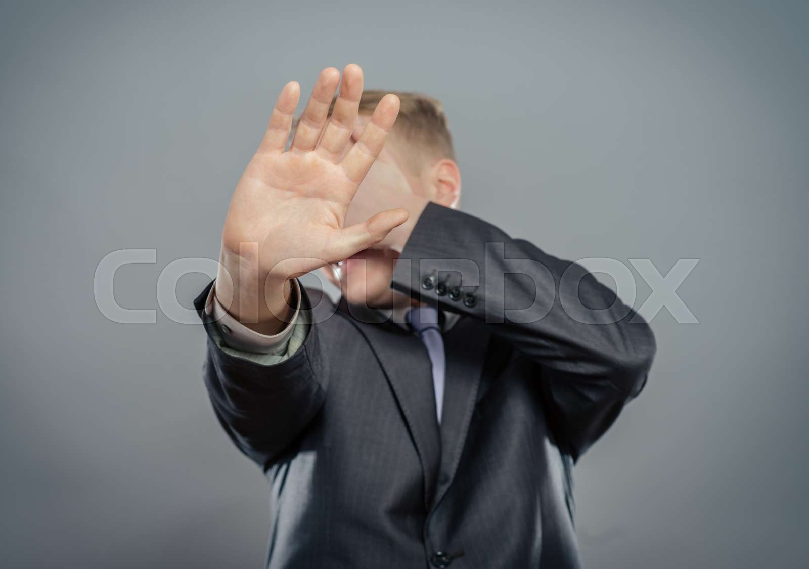 man has lifted hand and gesture has shown - it is impossible photograph ...