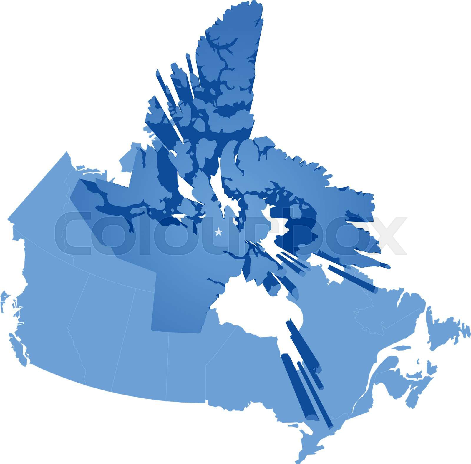 Map of Canada - Nunavut Territory | Stock vector | Colourbox