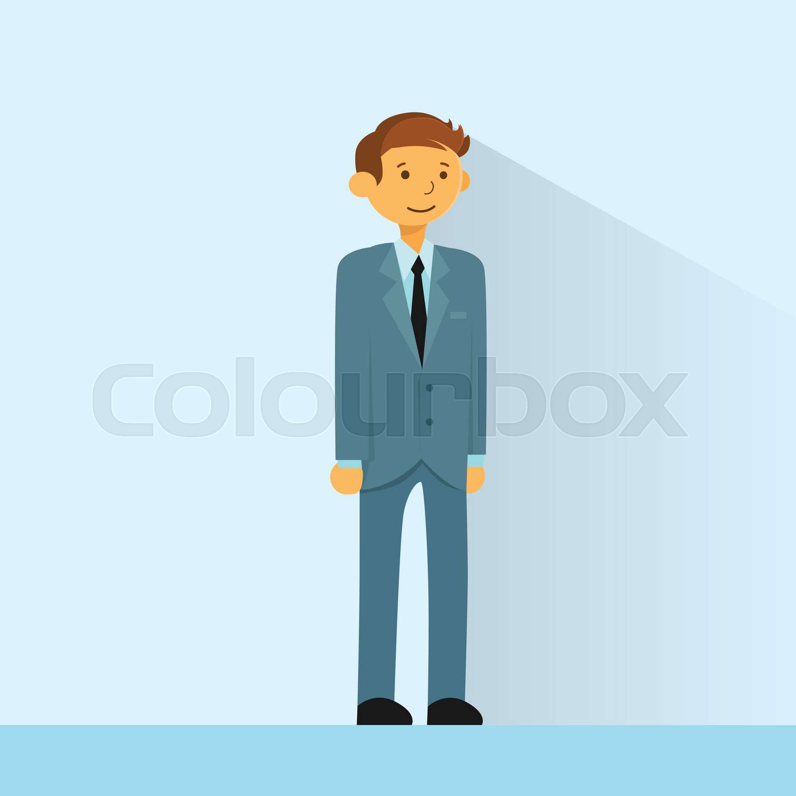 Businessman Full Length Business Man Flat | Stock vector | Colourbox