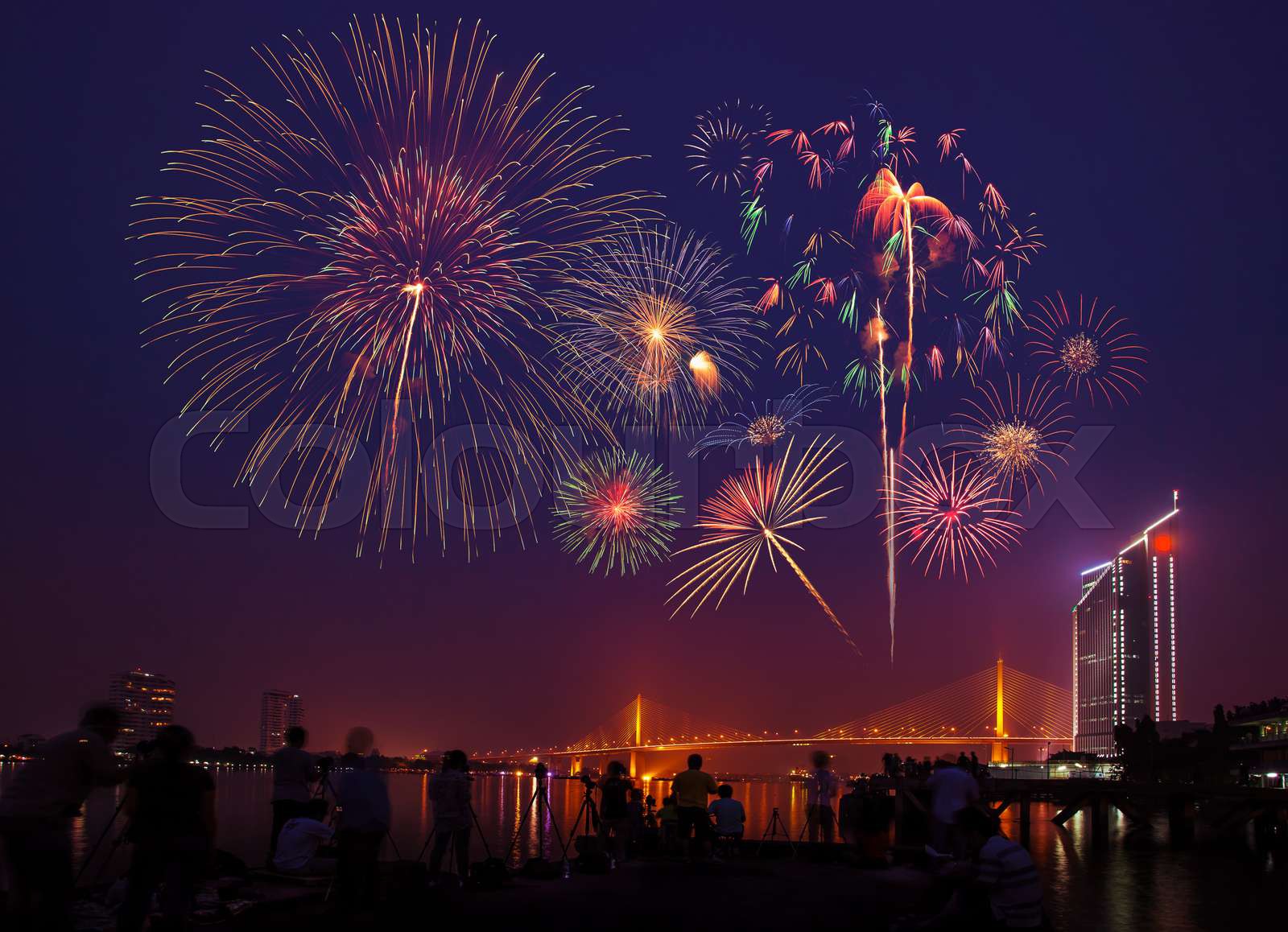Fireworks in the city | Stock image | Colourbox