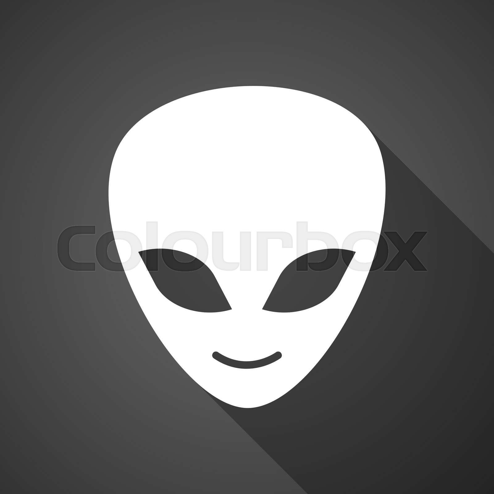 Long shadow alien face icon | Stock vector | Colourbox